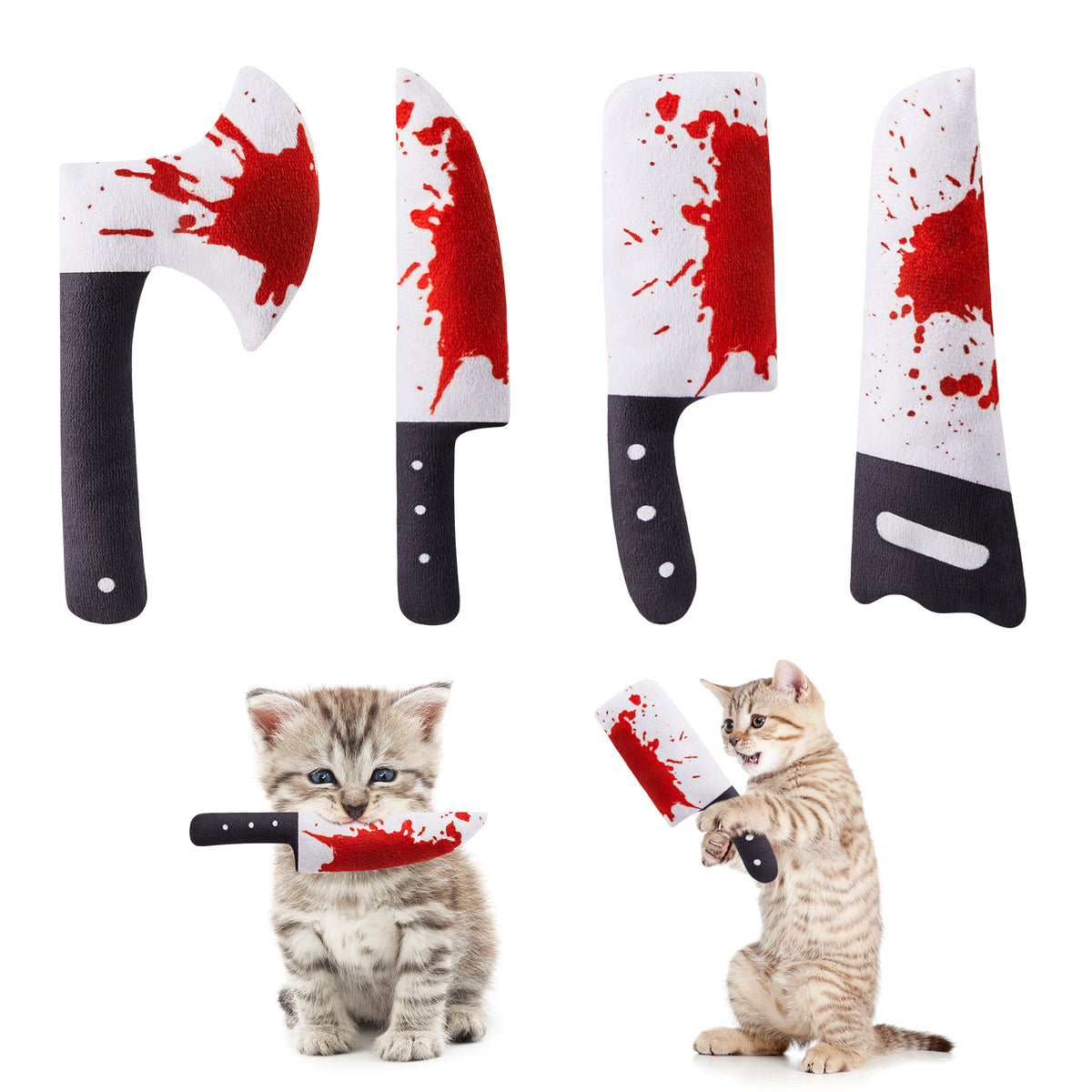 Potaroma 4Pcs Halloween Cat Toys Knife Set